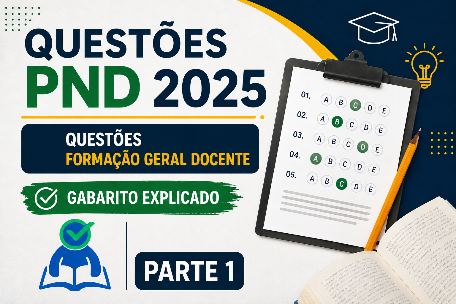 Questões PND 2025 - Questões Formação Geral Docente - Gabarito ...