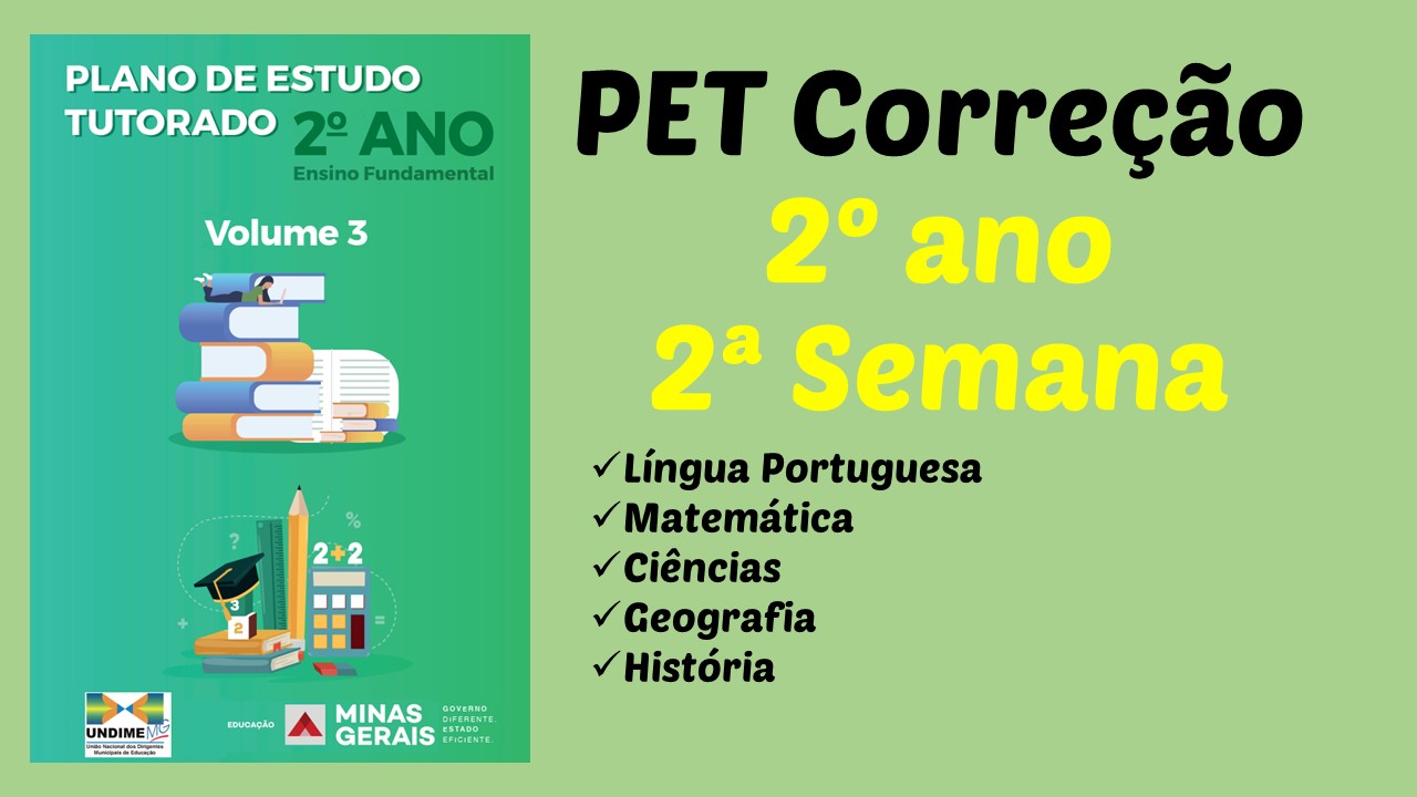 Correção Pet 2º Ano 2ª Semana Ensinar Hoje